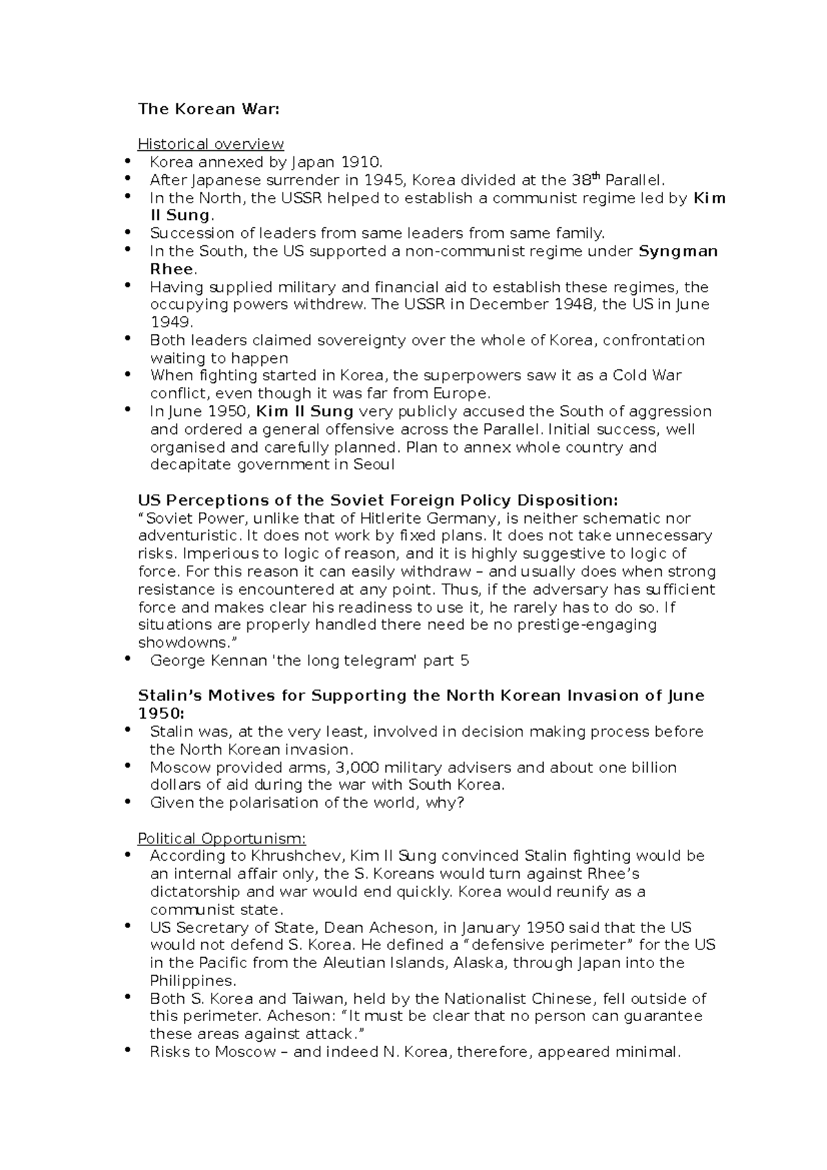 The Korean War lecture 6 - The Korean War: Historical overview Korea ...