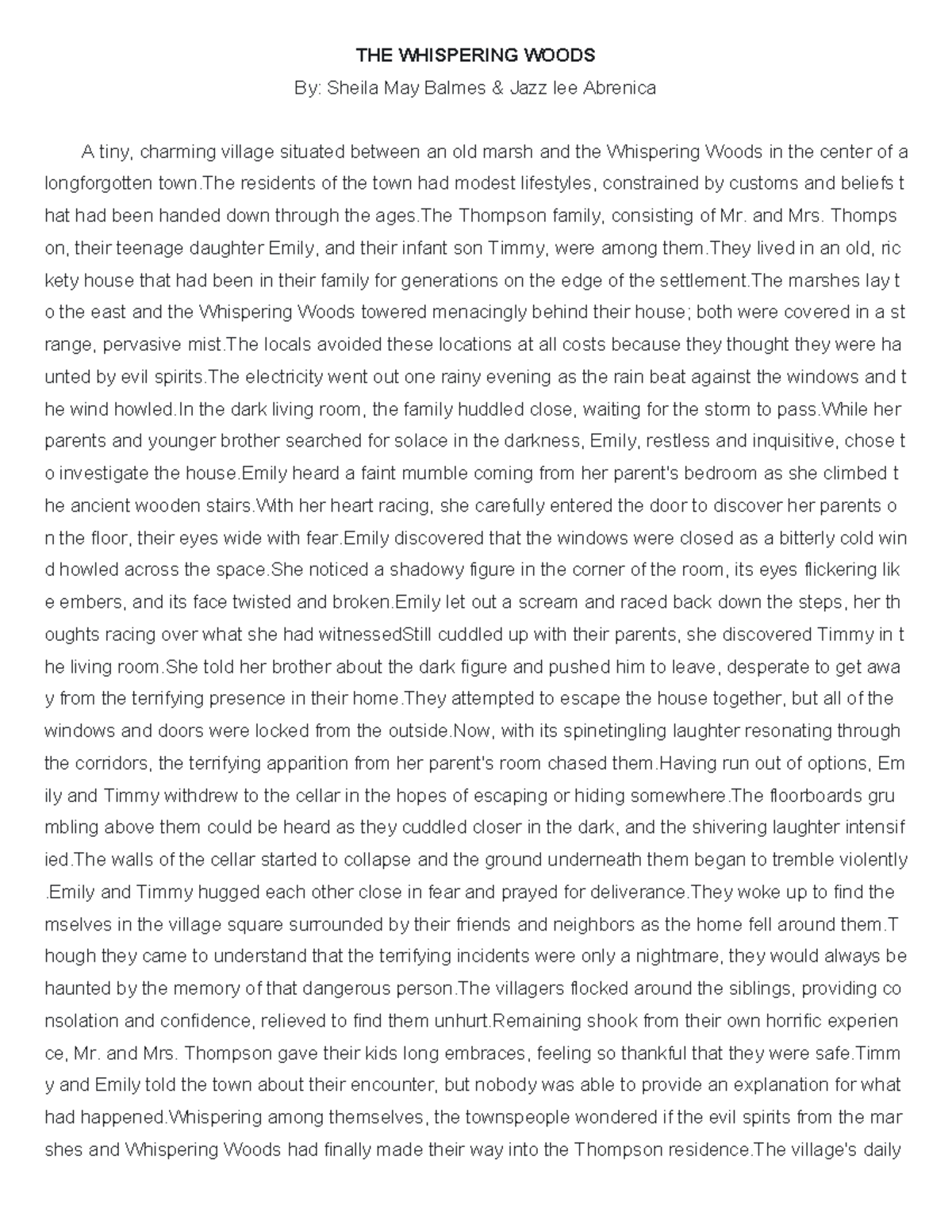 THE- Whispering- Woods - THE WHISPERING WOODS By: Sheila May Balmes ...