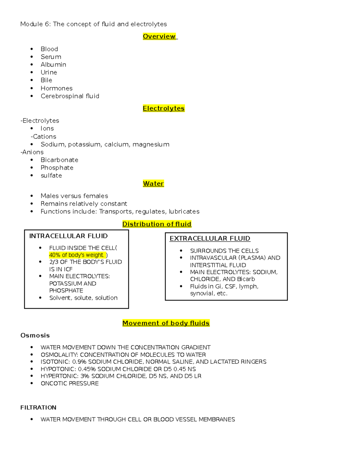 Module 6-The concept of fluid and electrolytes - INTRACELLULAR FLUID ...