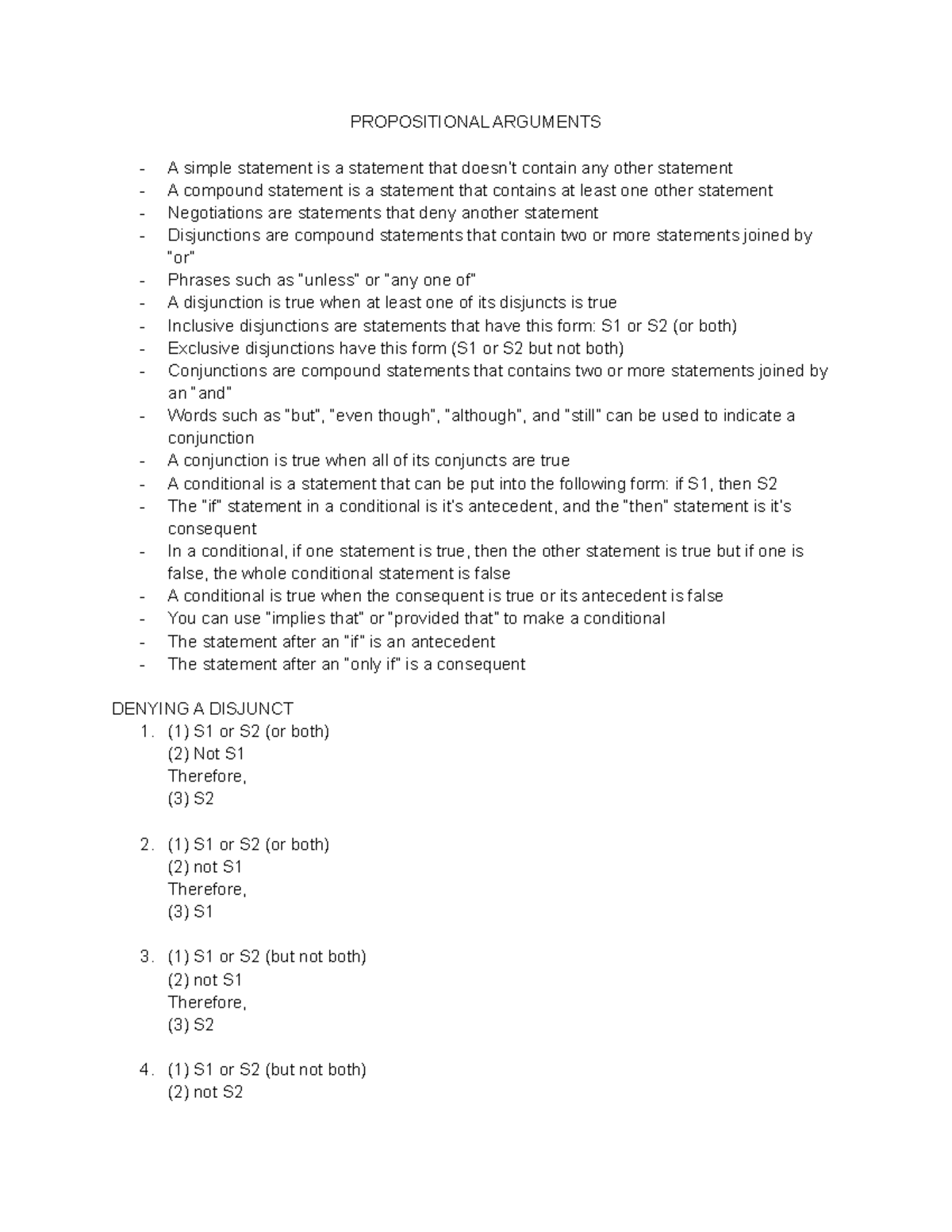 Chapter 5 Propositional Arguments Propositional Arguments A Simple Statement Is A Statement