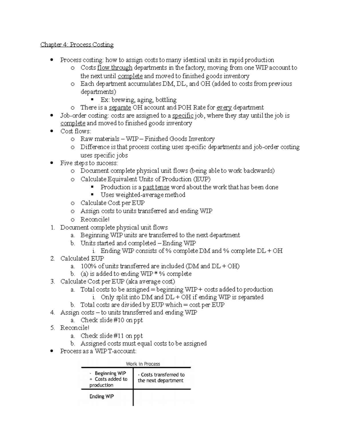 Acc 221 Chapter 4 Summary Introductory Management Accounting