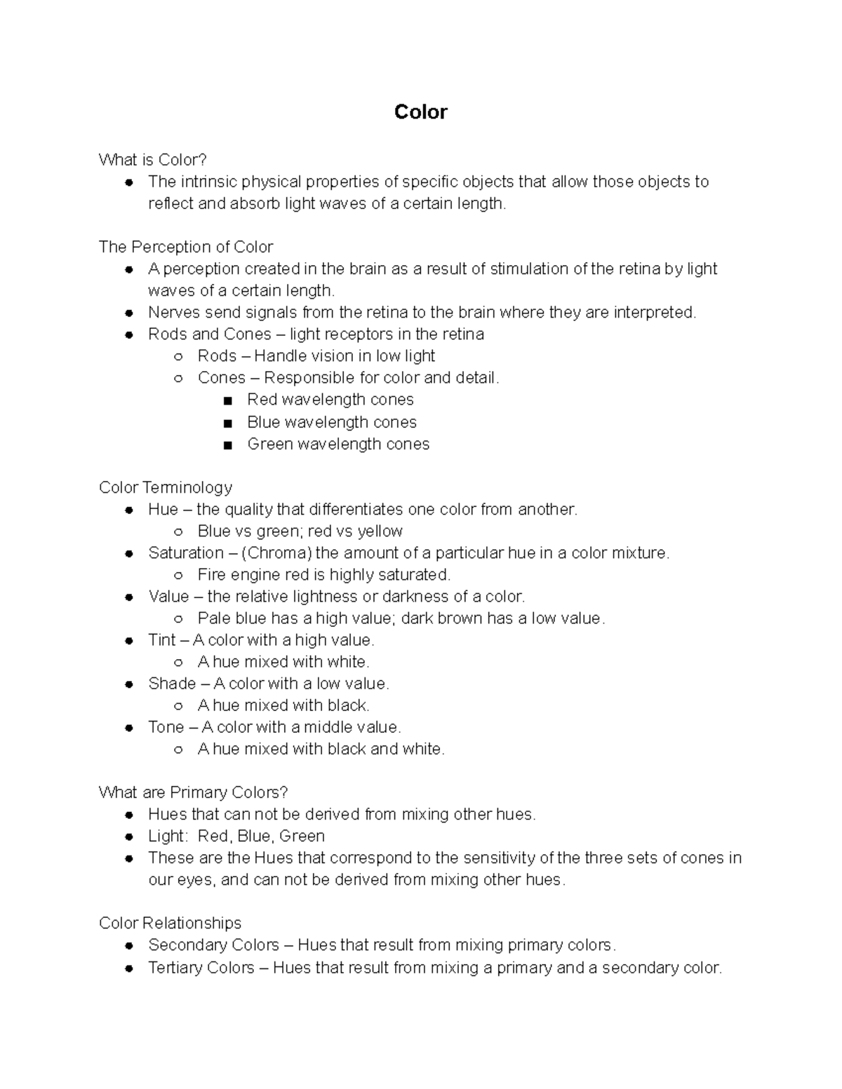 Color Color What Is Color The Intrinsic Physical Properties Of
