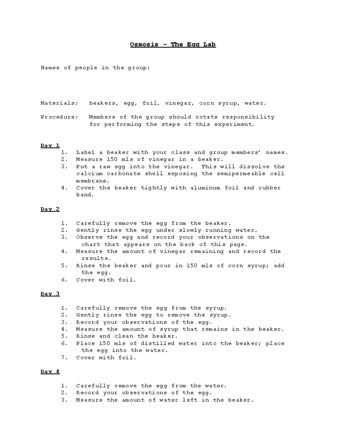 Explore Learning LM 1253623021937 - Osmosis - The Egg Lab Names of ...