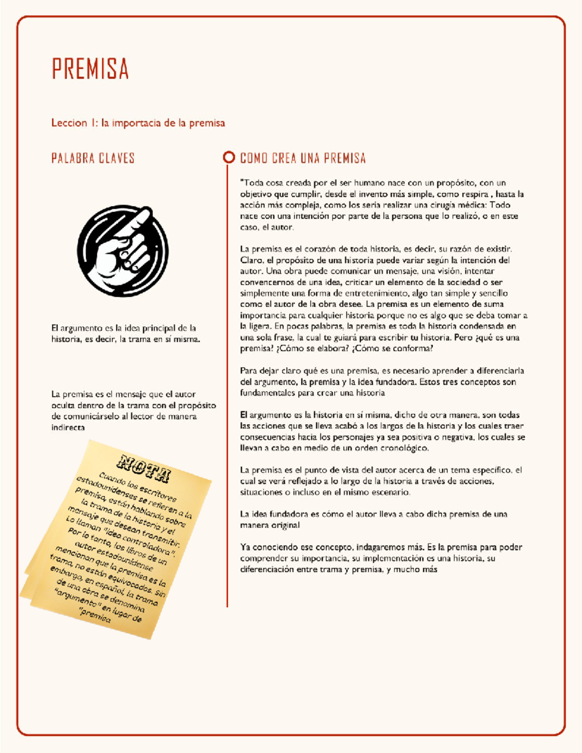 01-05 - premisa - PREMISA Leccion 1: la importacia de la premisa ...