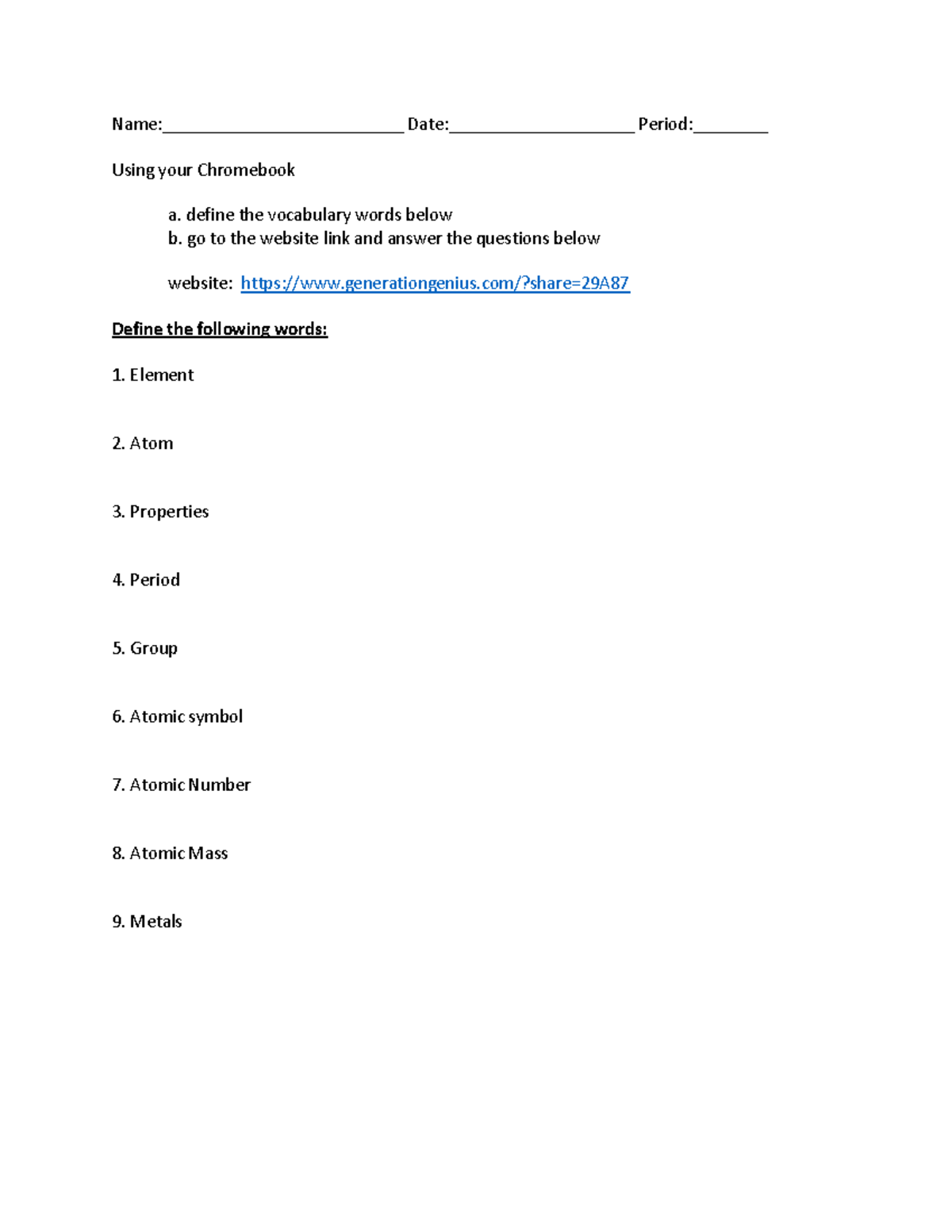 7th Grade lesson Physical-Chemical Change - Name ...
