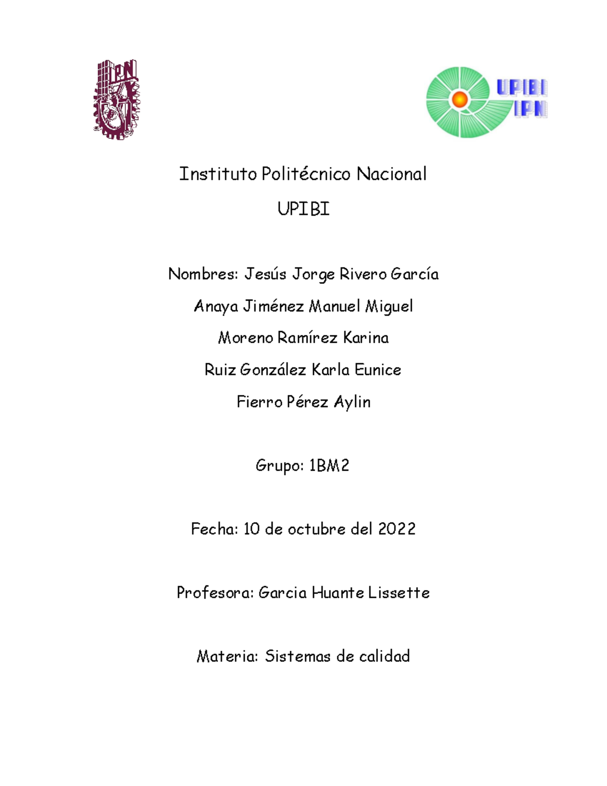 Empresa - Biotecnologia - Instituto PolitÈcnico Nacional UPIBI Nombres ...
