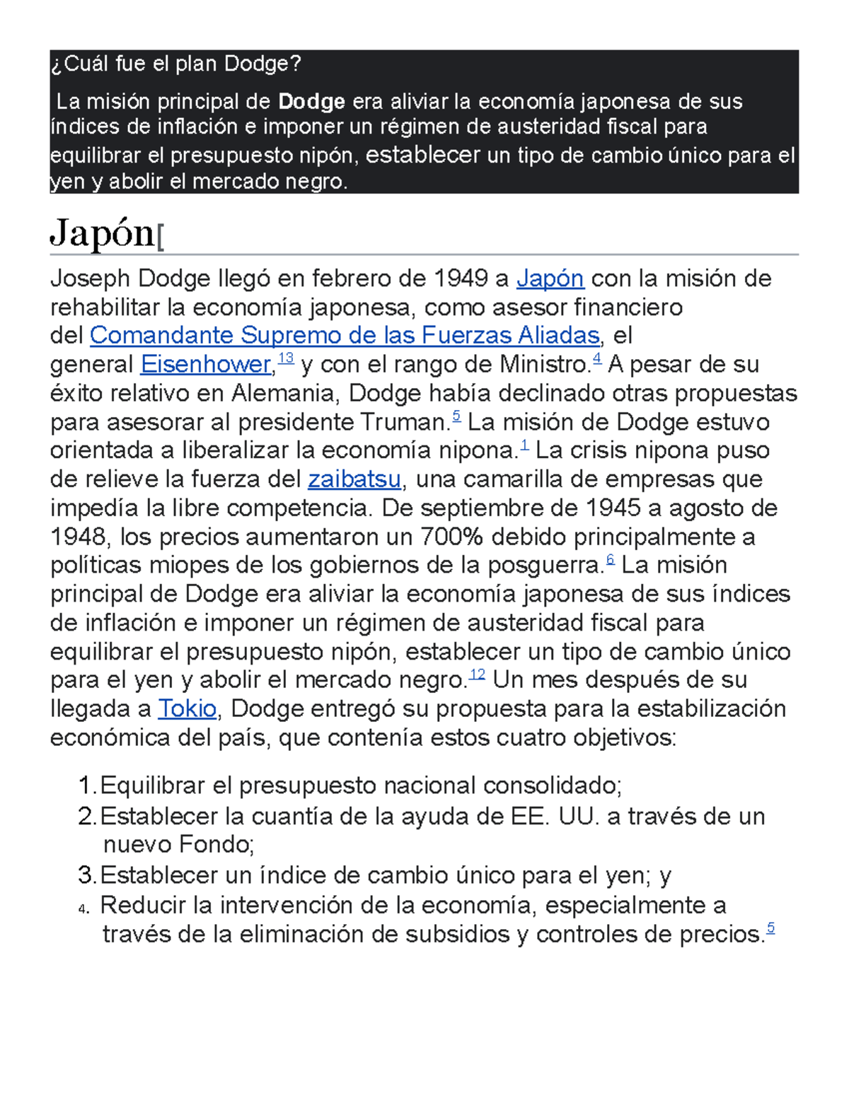 Cuál fue el plan Dodge - copea nomas sapo - ¿Cuál fue el plan Dodge? La ...