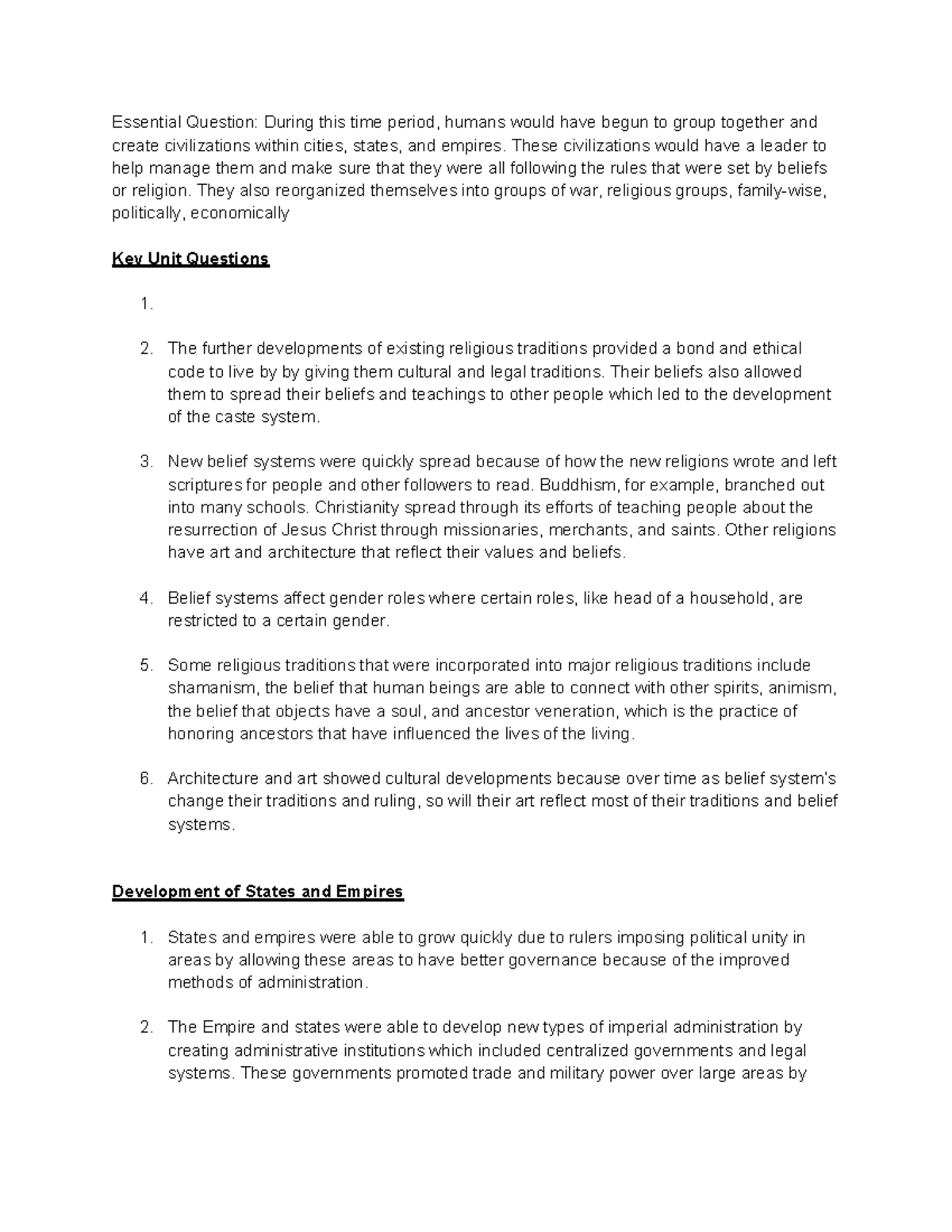 AMSCO Prologue Reading Questions - Essential Question: During this time ...