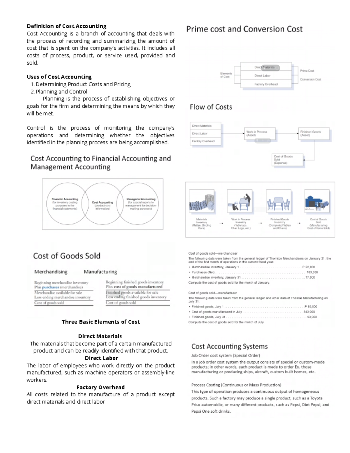 COST Accounting AND Control - Definition of Cost Accounting Cost ...