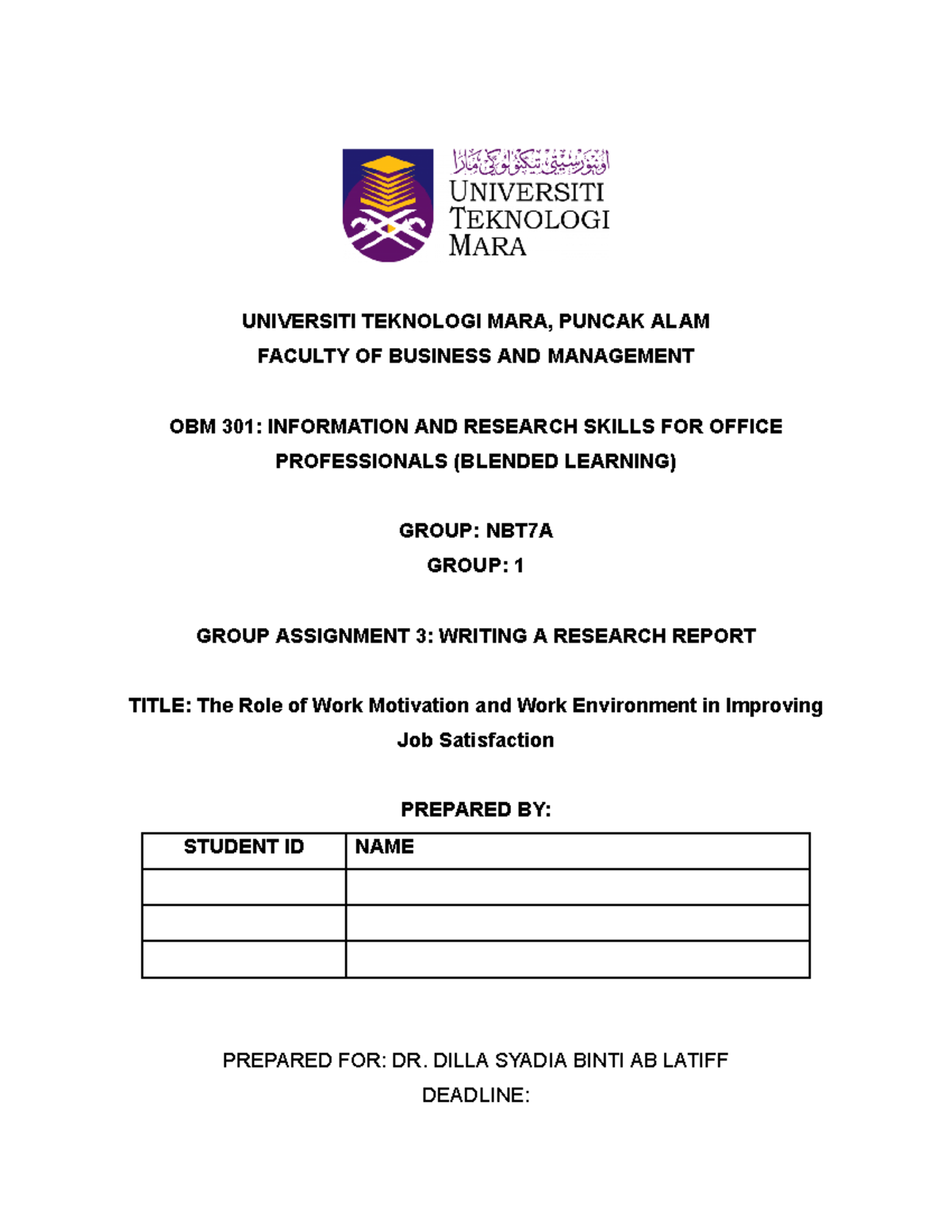 Assignment 3 Writting a Research Paper - UNIVERSITI TEKNOLOGI MARA ...