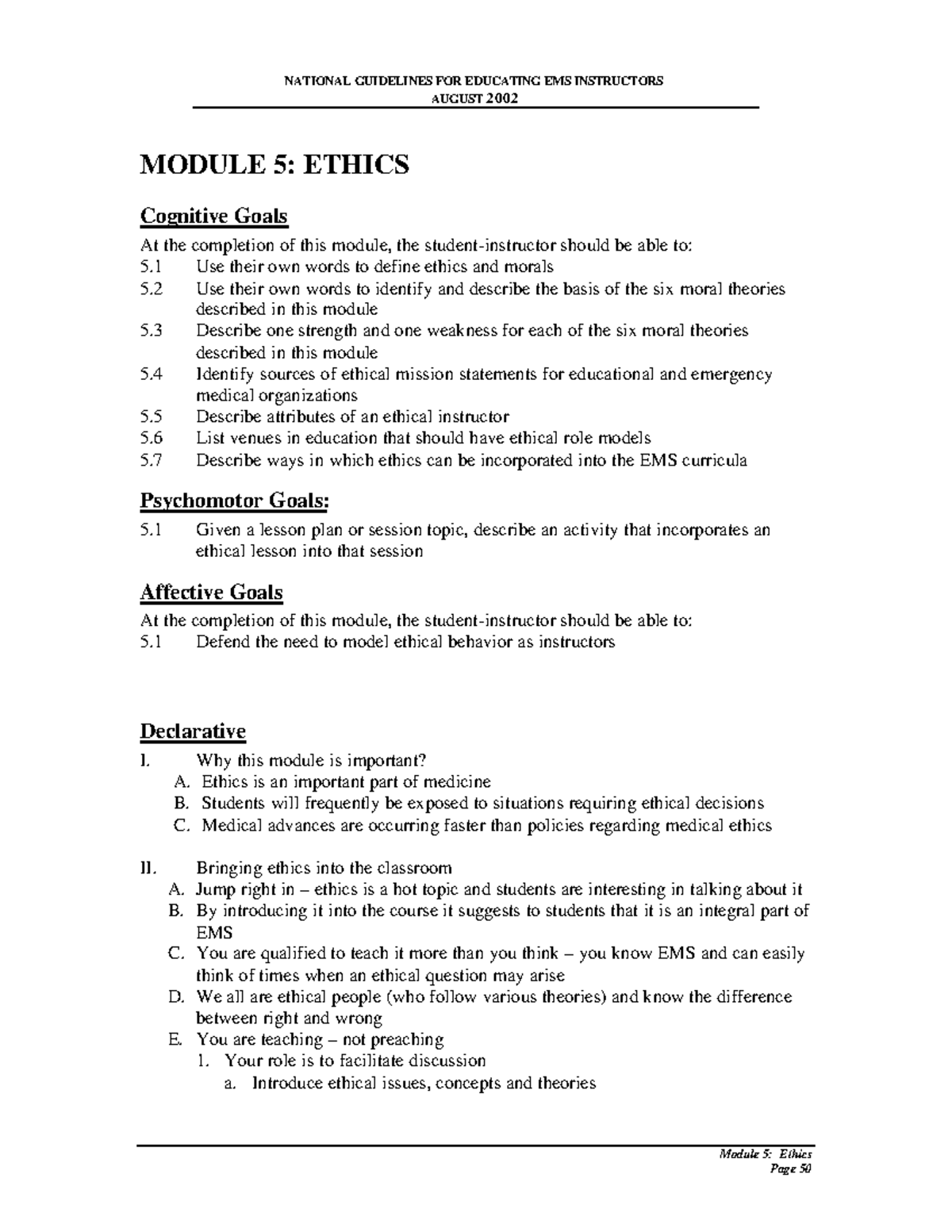 Module 5 - Ethicsiness ethics - AUGUST 2002 Module 5: Ethics MODULE 5 ...