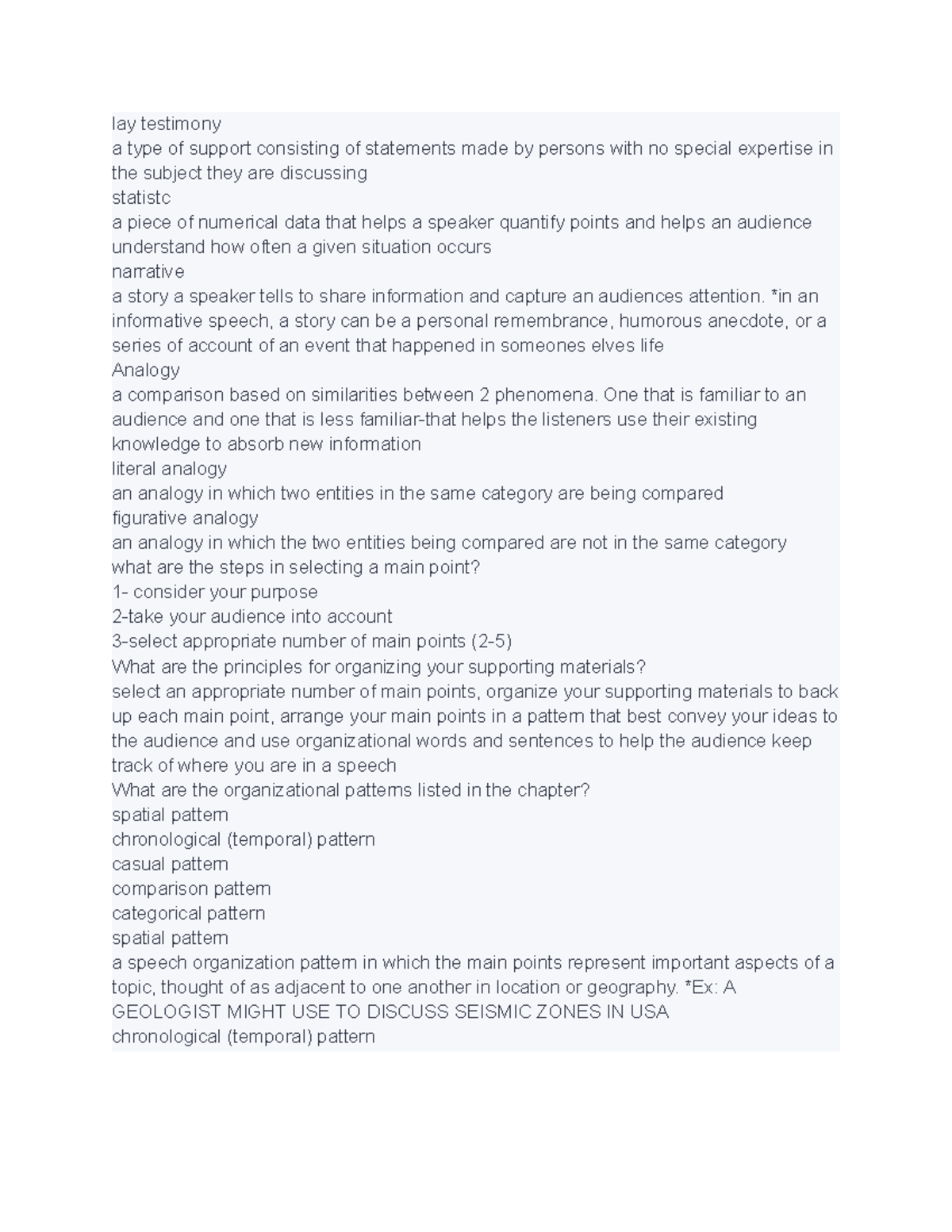 COMS 101 (87) - Lecture Notes - lay testimony a type of support ...