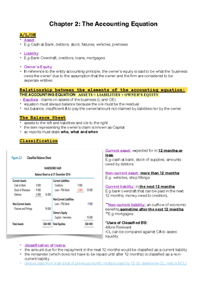 Accounting 3/4 Exam Notes - CHAPTER 1 Accounting Assumptions P.A.G ...