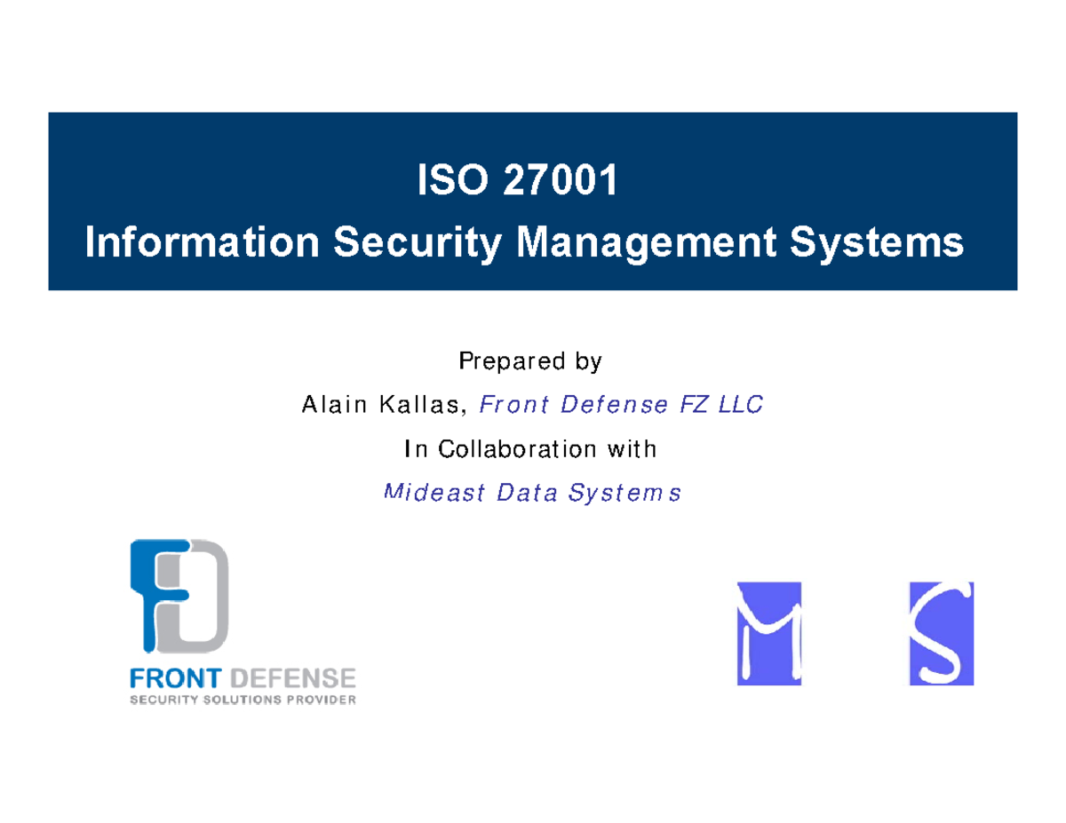 Oman Presentation-MDS-19th June - ISO 27001 Information Security ...