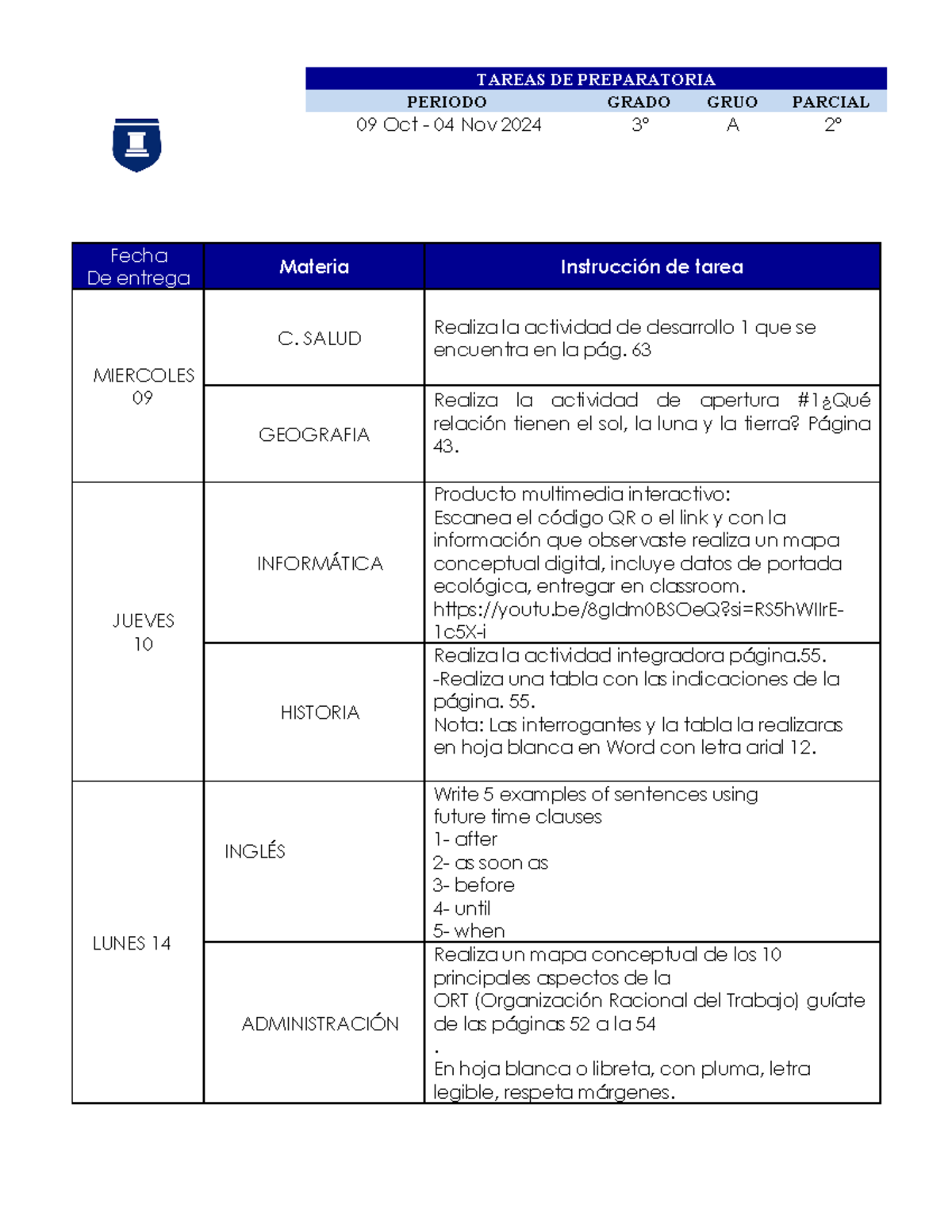 Tareas DE 3A Y 3B 2° Parcial Semestre V 2024 - TAREAS DE PREPARATORIA ...