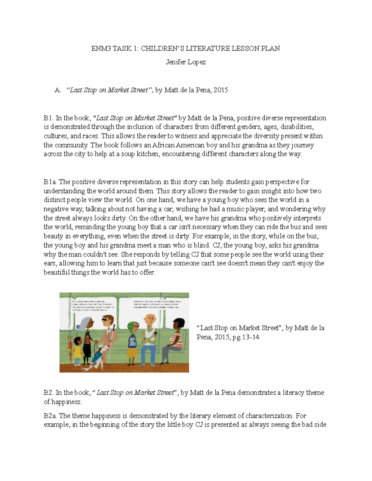 Task 1 Theme Lesson Plan - ENM3 TASK 1: CHILDREN’S LITERATURE LESSON ...
