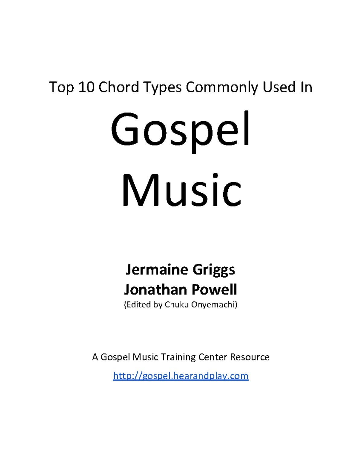 10gospel - musica - Top 10 Chord Types Commonly Used In Gospel Music ...