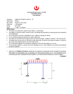 Clase Practica- Semana 9- Metodo DE Fuerza - Análisis Estructural 1 ...