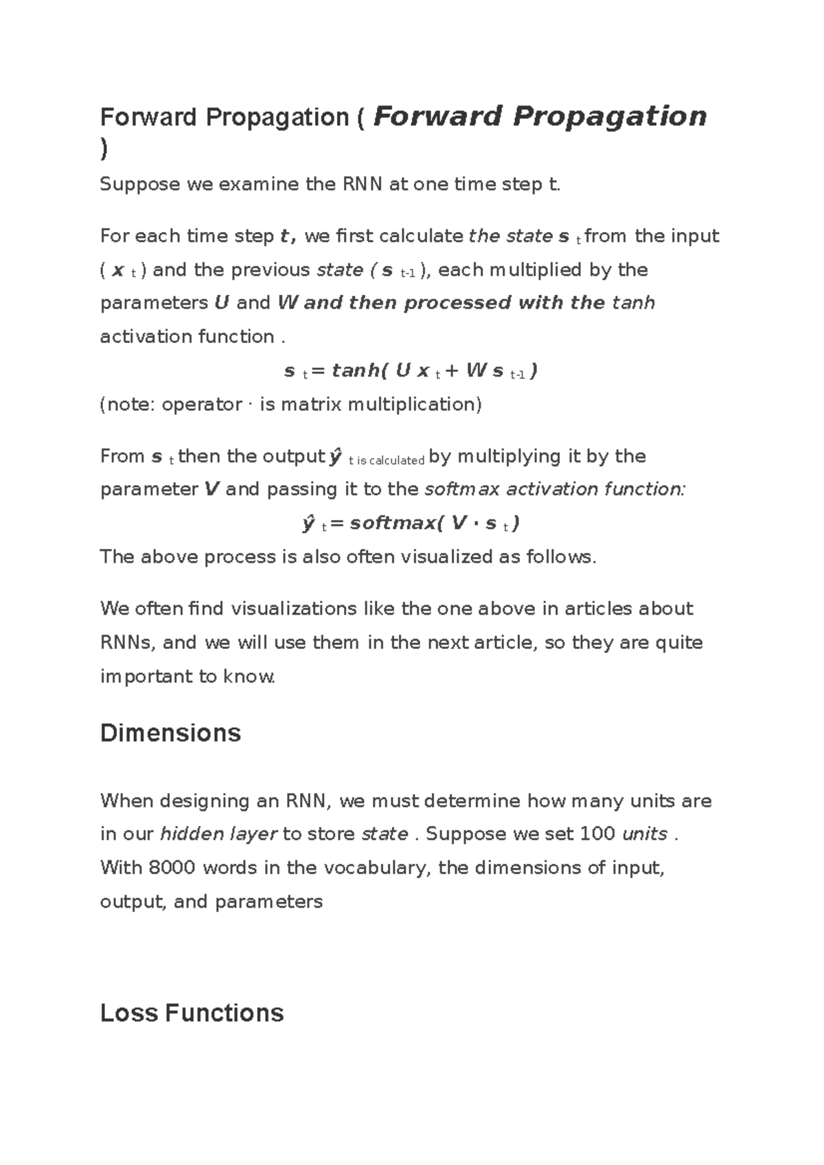 Forward Propagation Gradient Descent And Backpropagation Through Time Vanishing Gradient 