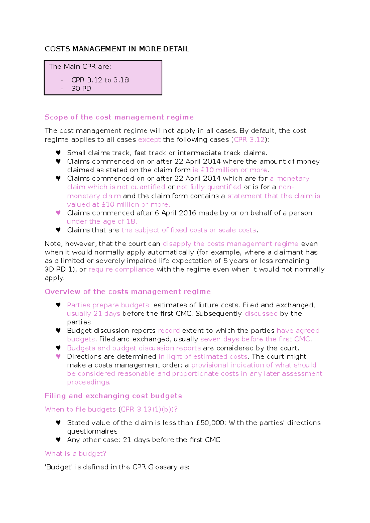 12. Costs management in more detail - COSTS MANAGEMENT IN MORE DETAIL ...