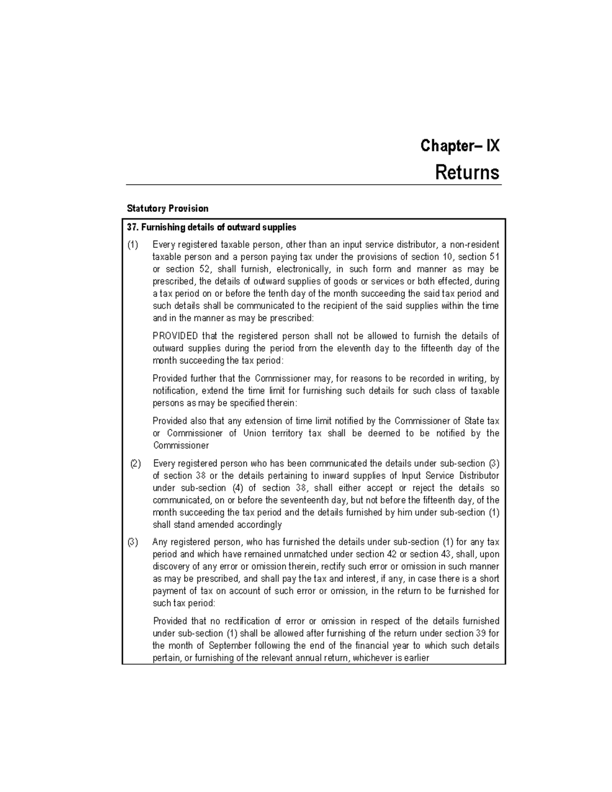 Chapter IX Returns - GST STUDY MATERIALS - Chapterñ IX Returns ...