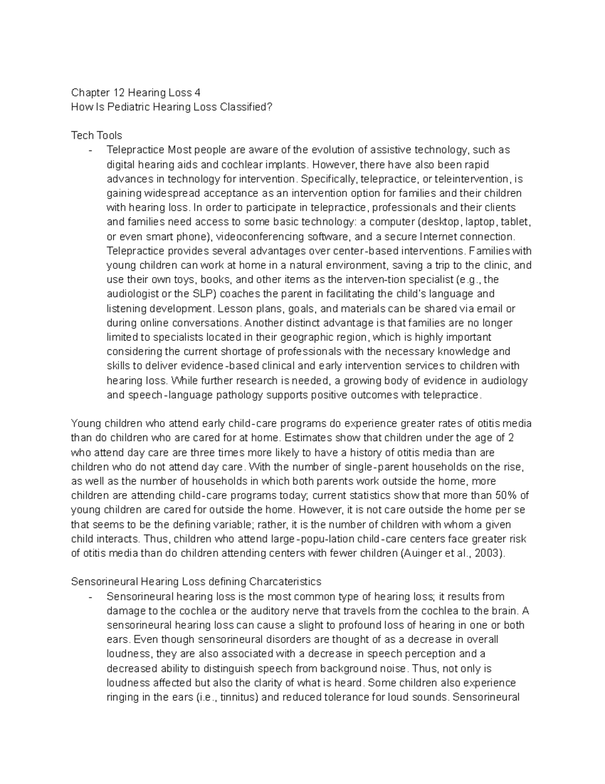 Chapter 12 Hearing Loss 4 - Chapter 12 Hearing Loss 4 How Is Pediatric ...