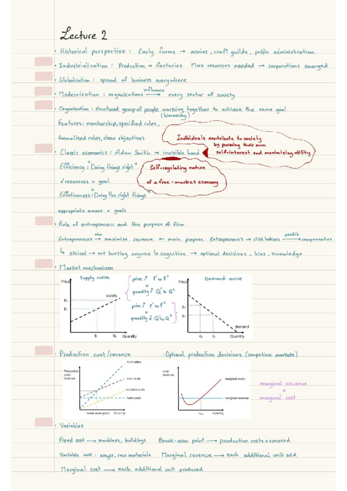 Management notes P1 - study guide - Lecture 2 Historical perspective ...