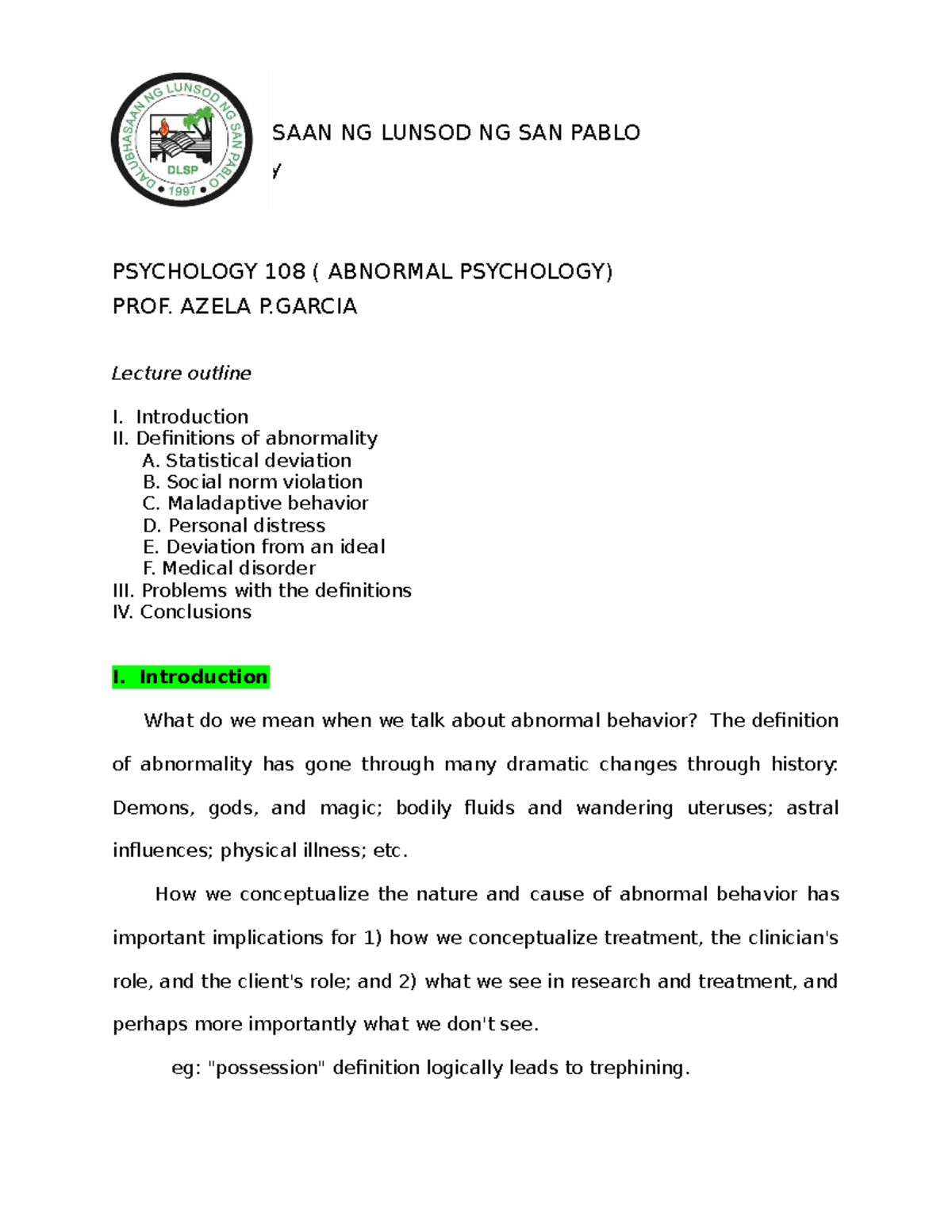 1. abnormal lec intro + lec1 1. abnormal lec intro + lec11. abnormal ...