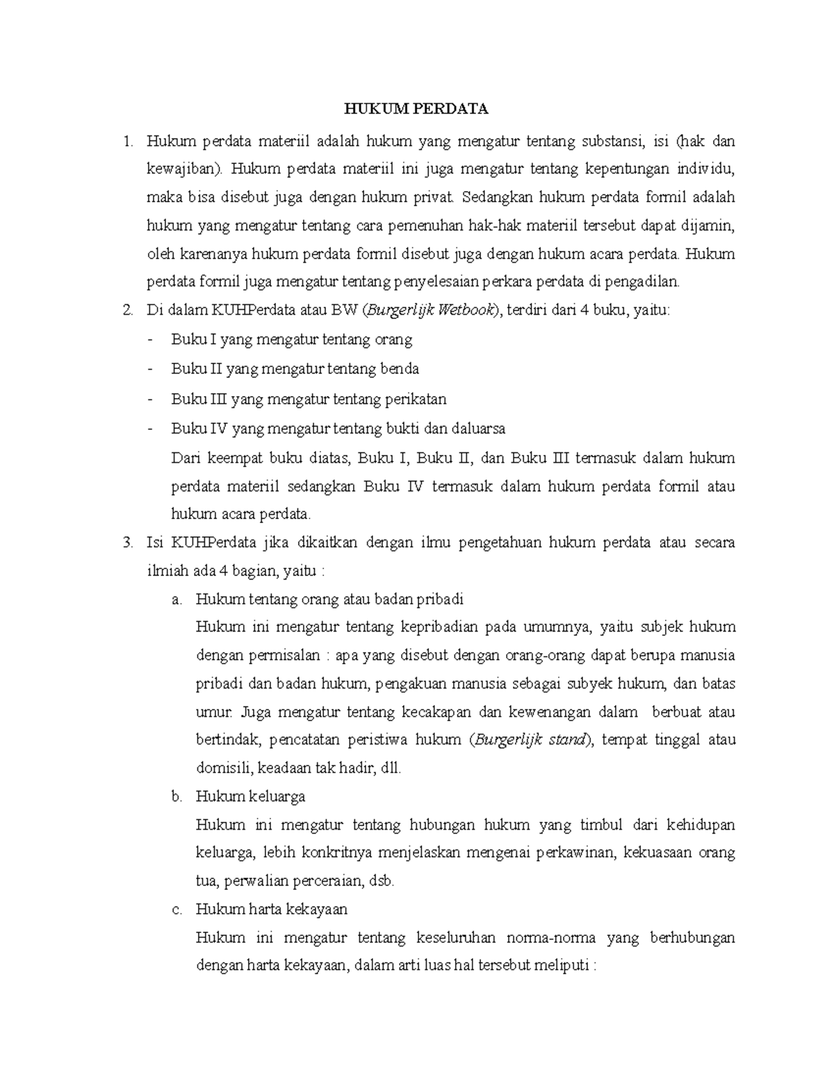 Hukum Perdata - 5 - HUKUM PERDATA Hukum perdata materiil adalah hukum ...