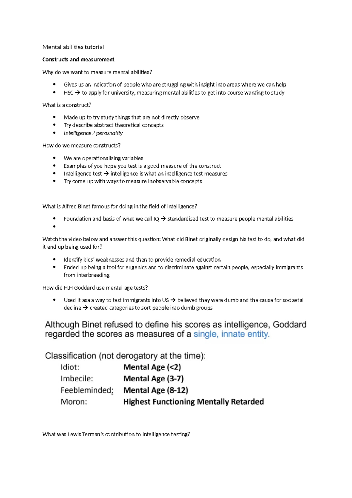 Mental abilities just questions for note taking (tutorial) - Mental ...