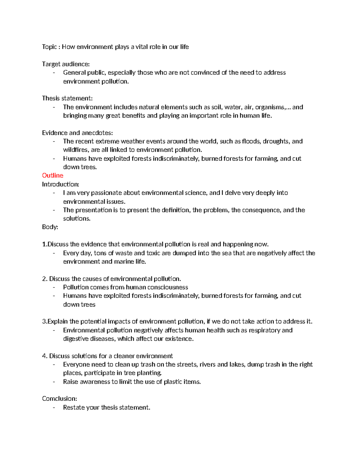 ENC-Outlining Ideas for Your Own Op-Ed - Topic : How environment plays ...