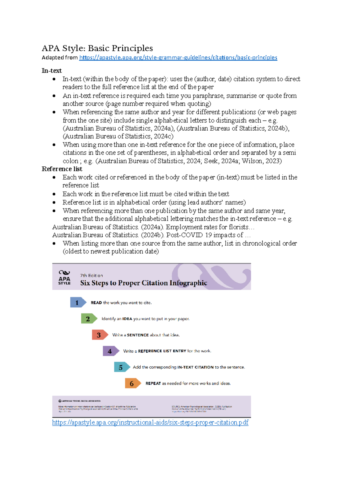 APA Referencing Guides - APA Style: Basic Principles Adapted from - Studocu