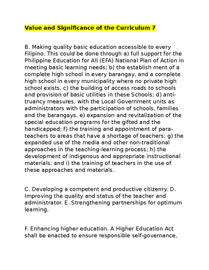 Curriculum Development Making-Quality-Education - Value and ...
