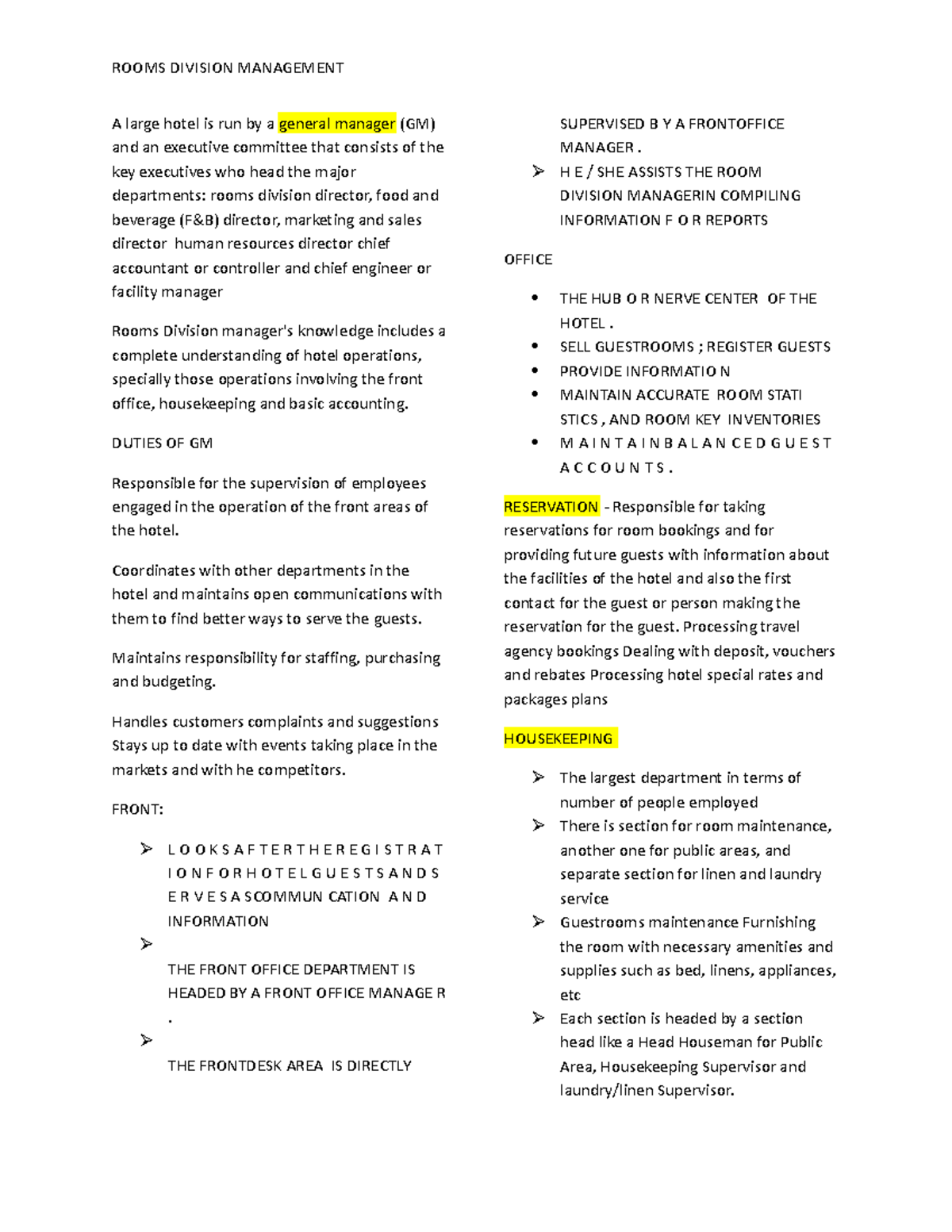 RDCC- Reviewer - ... - A large hotel is run by a general manager (GM ...