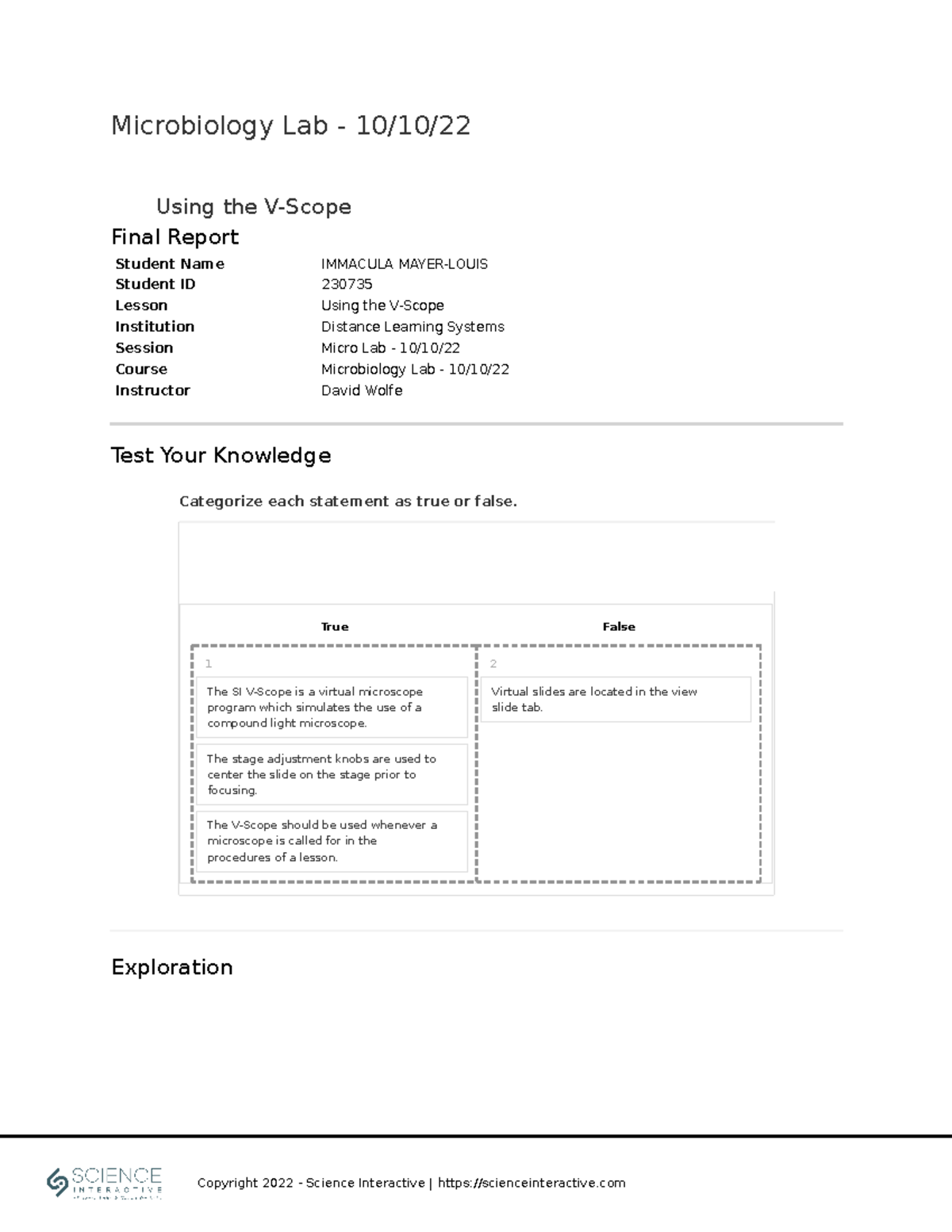 Microbiology Lab 101022 Usingthe VScope 230735 - Deprecated API usage ...