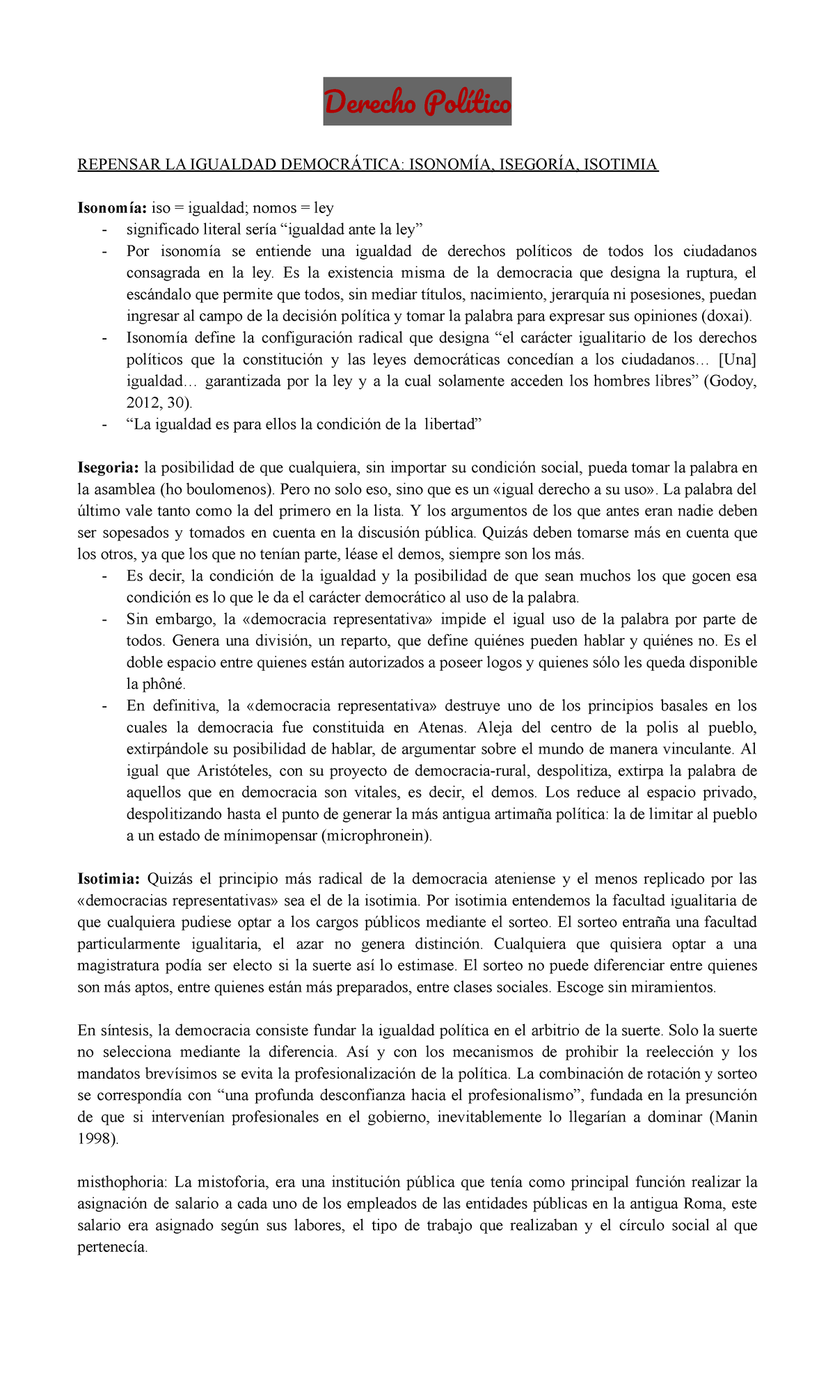 Apunte Derecho Politico I - Derech Polític REPENSAR LA IGUALDAD ...