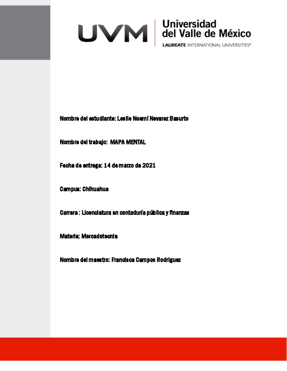 ACTIVIDAD 1 LNNB mercadotecnia UNIVERSIDAD DVM - Nombre del estudiante ...