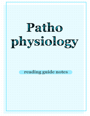 Pathophysiology Unit 5 - Patho physiology reading guide notes ...