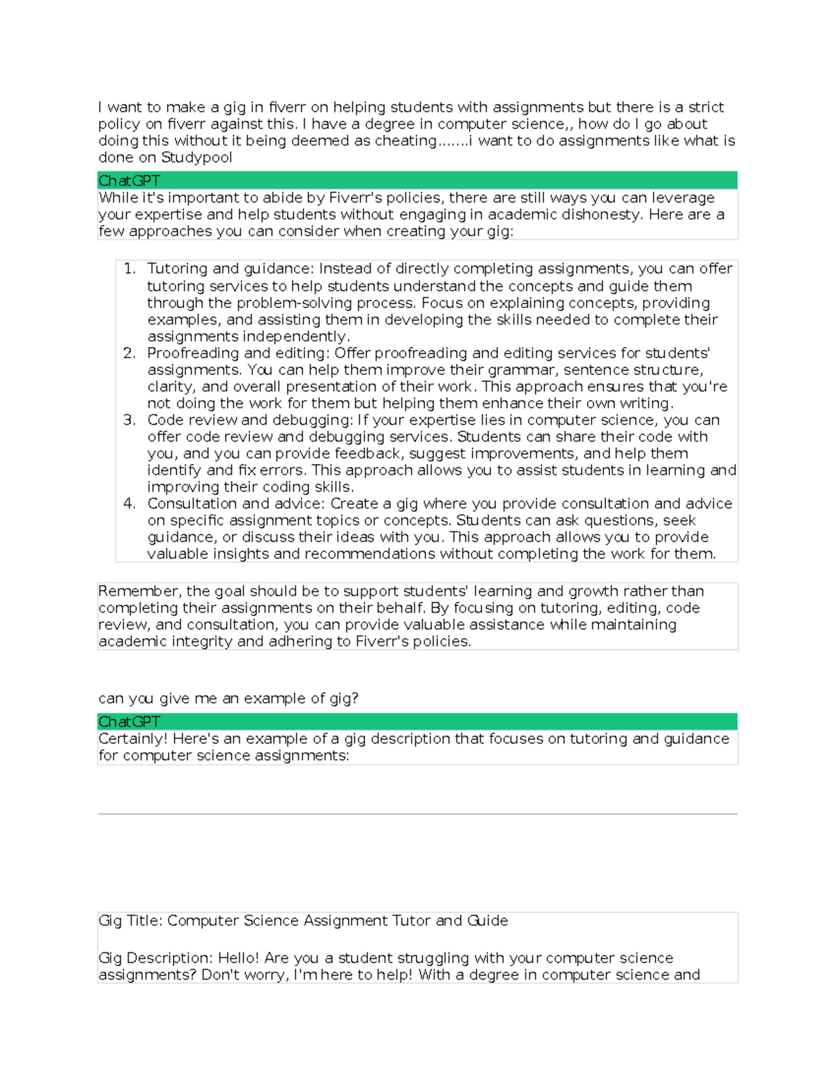 Fiverr gig tips - I want to make a gig in fiverr on helping students ...