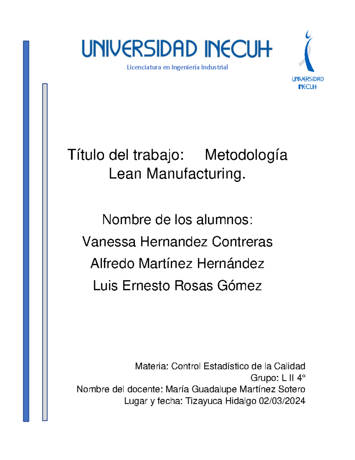 Martínez Infografía Lean Manufacturing - Licenciatura en Ingeniería ...