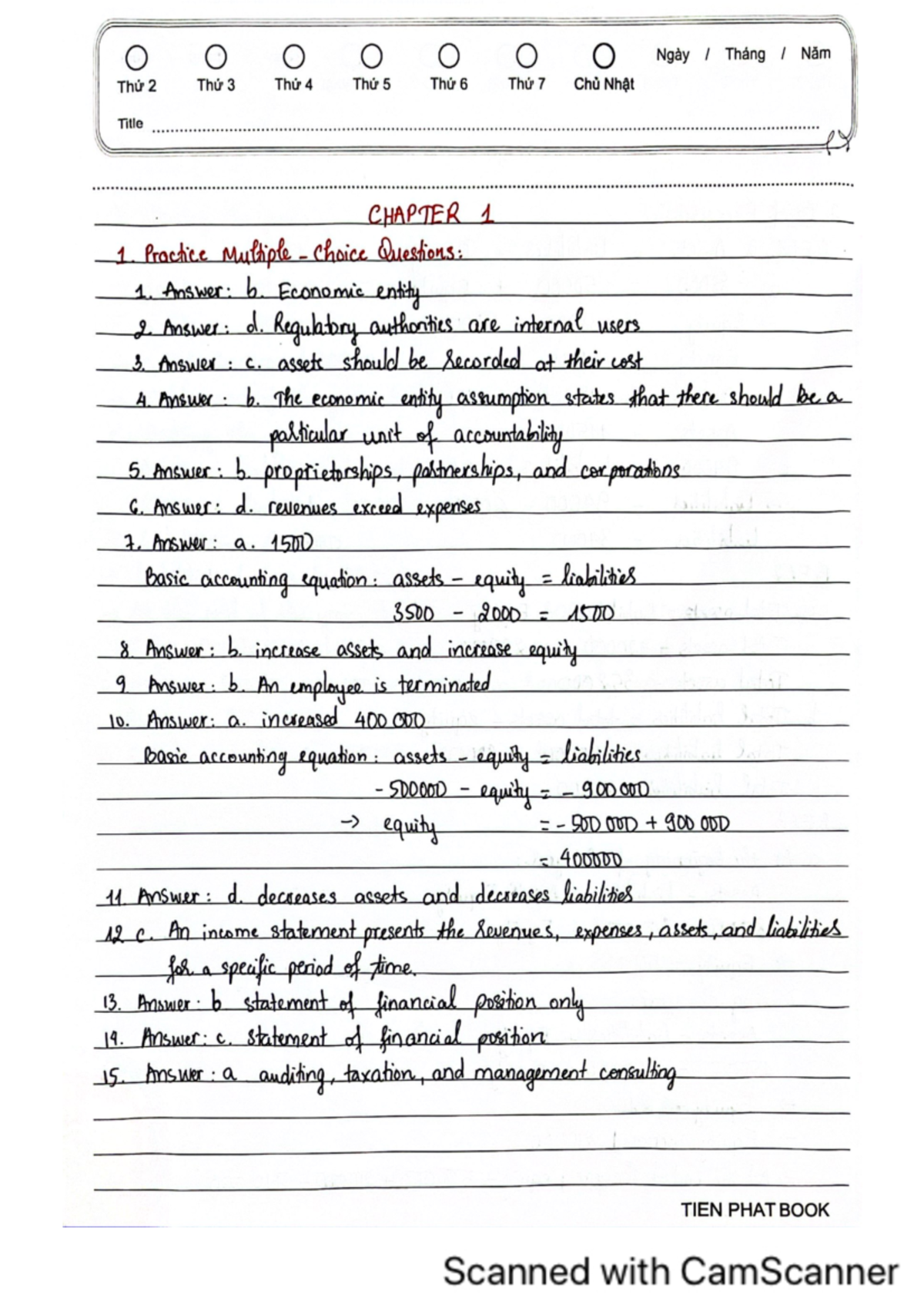 Homework - Chapter 1 - Principles of Accounting - Studocu