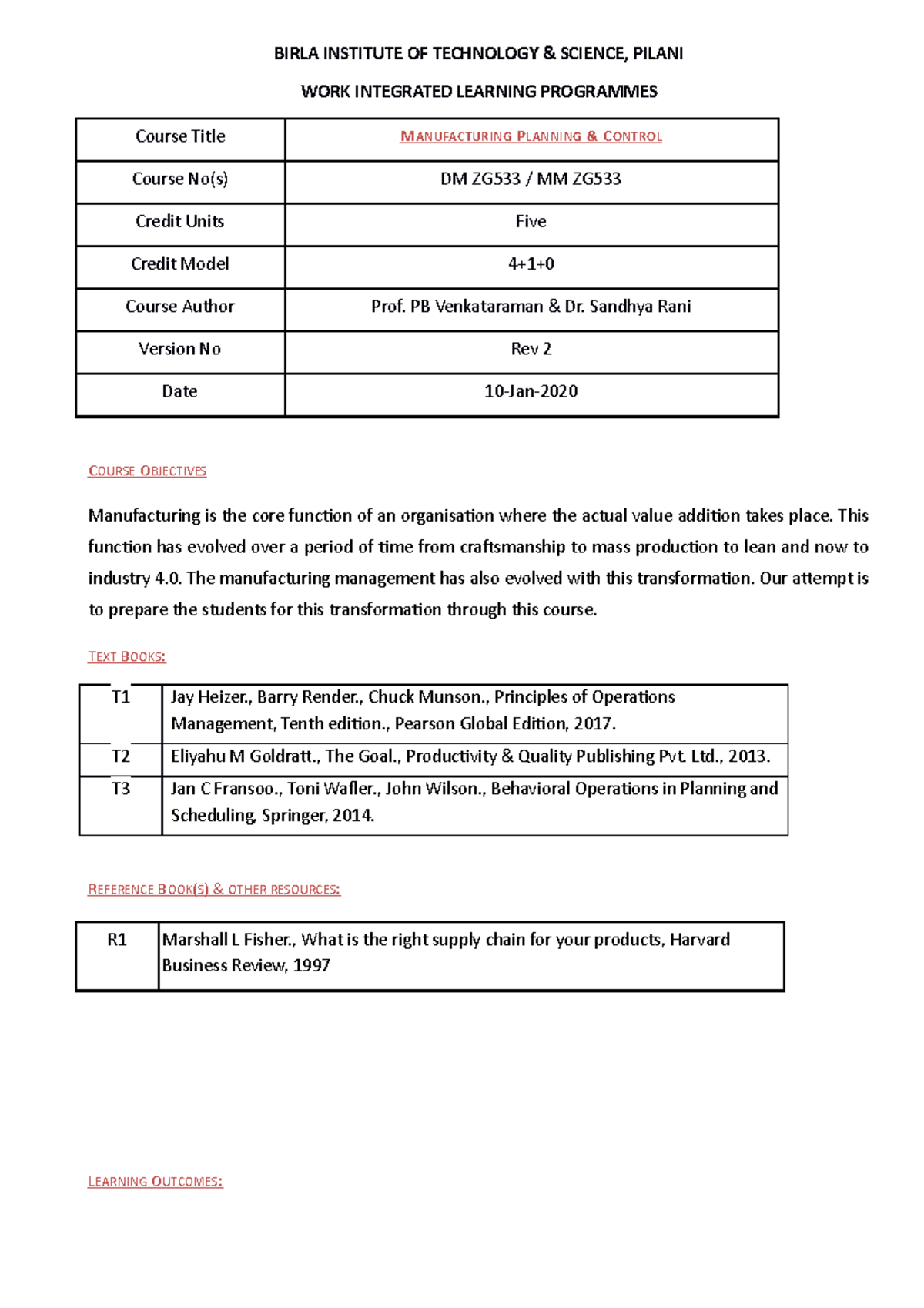 MM ZG533 Course Handout - BIRLA INSTITUTE OF TECHNOLOGY & SCIENCE ...