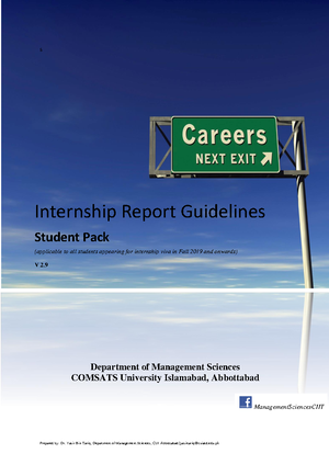 Internship Guidelines Fall 2023 - COMSATS University Islamabad ...