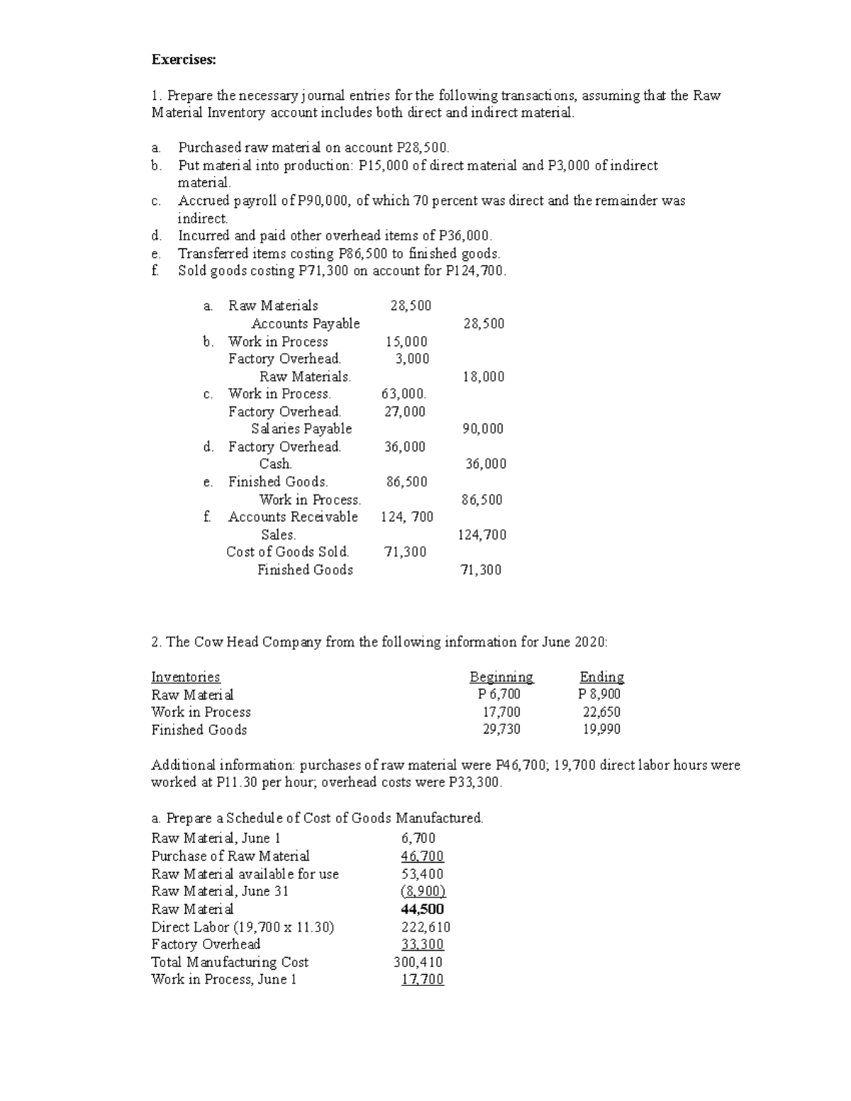 Exercises-Questions - Lecture - Exercises: Prepare the necessary ...
