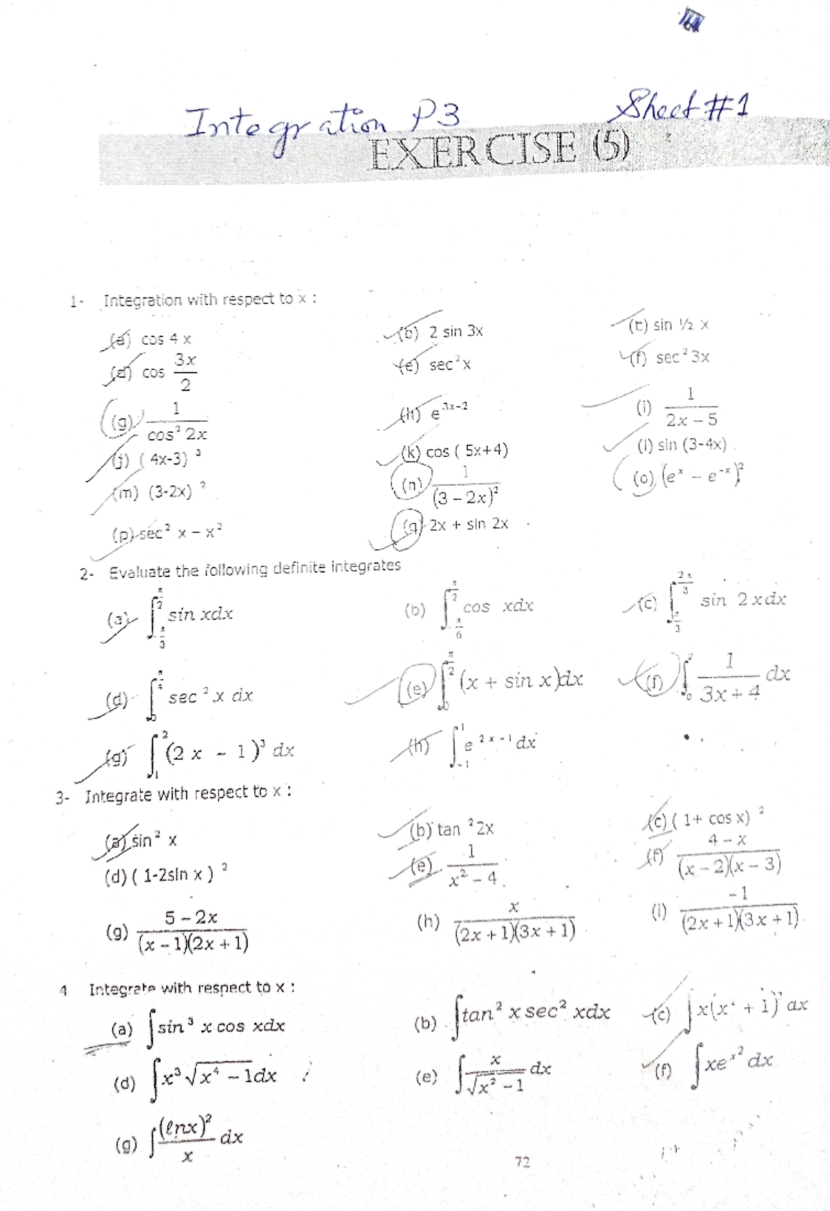 Integration..P3 work Sheet #1 - Introduction to Computing Applications ...