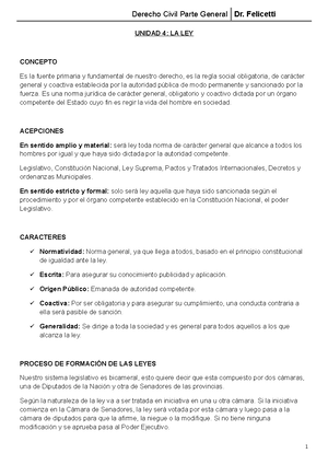 Derecho Civil Resumen 1 ER Parcial (completo) - DERECHO CIVIL RESUMEN 1ER PARCIAL UNIDAD 1 ...