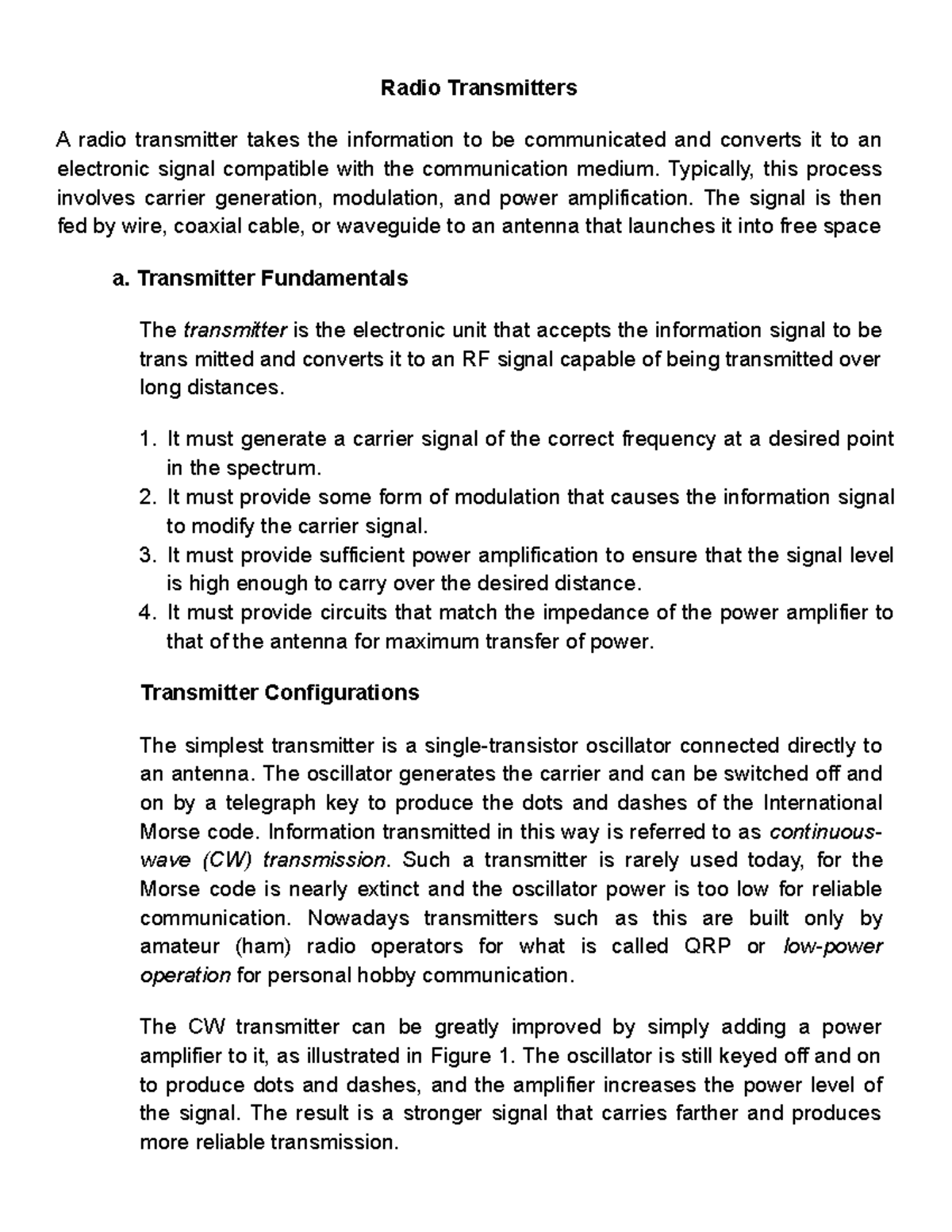 Radio Transmitters - Typically, this process involves carrier ...