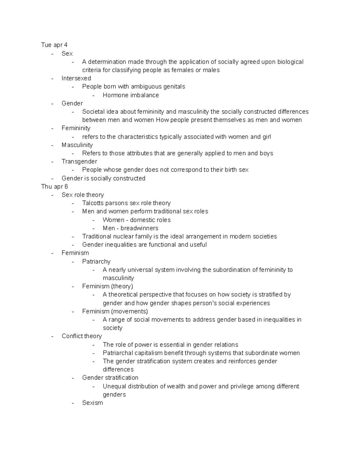Soc exam 4 - Gong lecture notes - Tue apr 4 - Sex - A determination ...