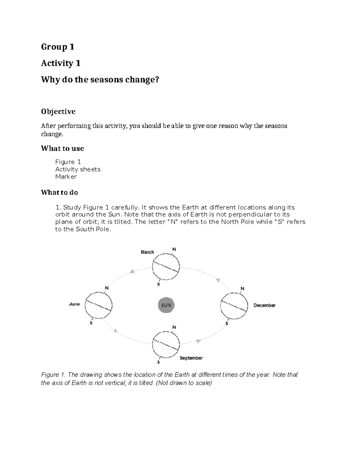 Activity-finaldemo - activity - Group 1 Activity 1 Why do the seasons ...