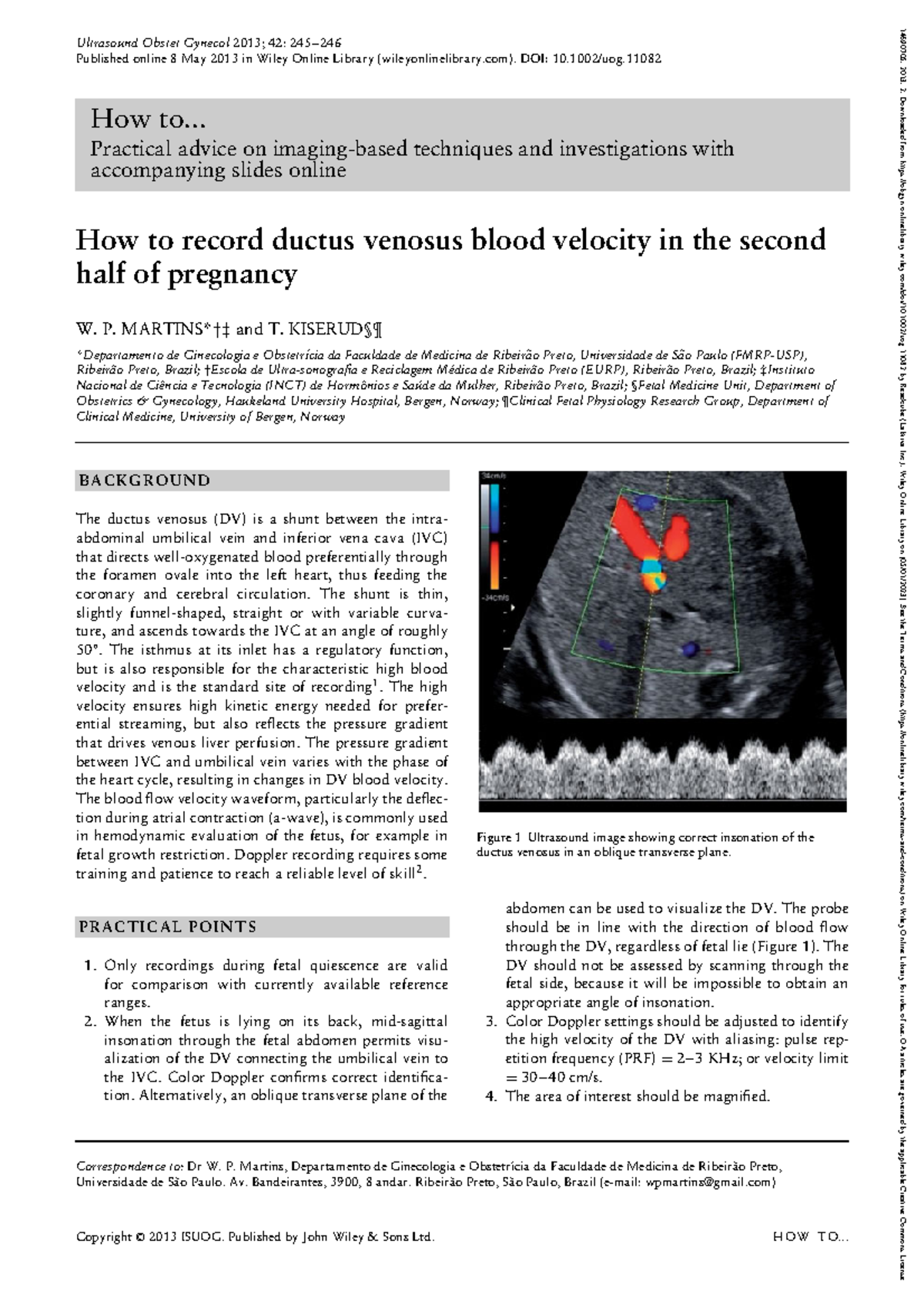 Ultrasound in Obstet Gyne - 2013 - Martins - How to record ductus ...
